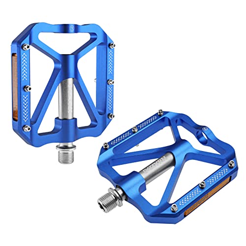 MZYRH Mountain Bike Pedals MTB Pedals,3 Sealed Bearings Bicycle Pedals with Reflectors,9/16" Non-Slip Bike Pedals Platform Bicycle Flat Alloy Pedals for Road BMX MTB