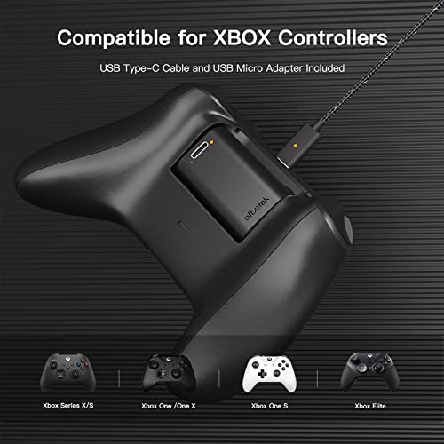 2 Pack Rechargeable Battery Pack for Xbox S/X/One/Elite Controller, Xbox Series X/S Controller Game Accessories with Fast Charger and 10FT USB-C Charging Cable