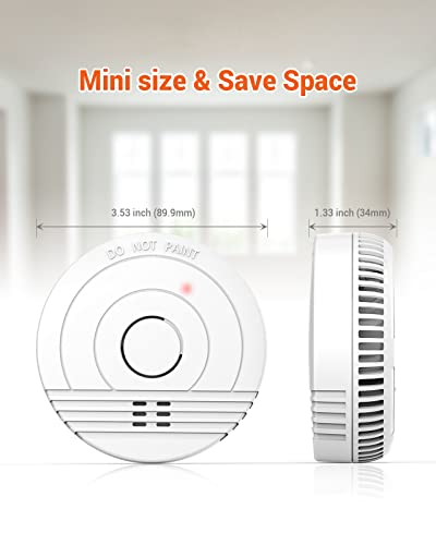 Jemay 7 Pack Smoke Detector, Fire Alarm Battery Powered, Smoke Alarm with Enhanced Photoelectric Sensor, Smoke Detectors with LED Indicator & Silence Button, Fire Detector Include Magnets and Screws