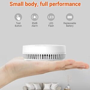 Jemay 7 Pack Smoke Detector, Fire Alarm Battery Powered, Smoke Alarm with Enhanced Photoelectric Sensor, Smoke Detectors with LED Indicator & Silence Button, Fire Detector Include Magnets and Screws