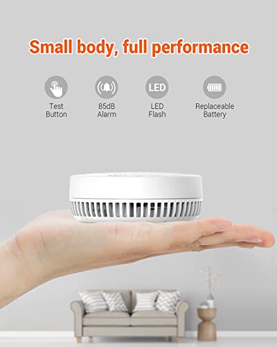 Jemay 7 Pack Smoke Detector, Fire Alarm Battery Powered, Smoke Alarm with Enhanced Photoelectric Sensor, Smoke Detectors with LED Indicator & Silence Button, Fire Detector Include Magnets and Screws