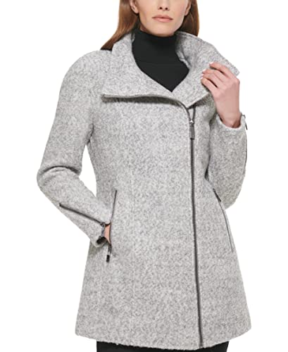 Calvin Klein Women's Asymmetrical Wool Jacket, Light Grey, X-Small