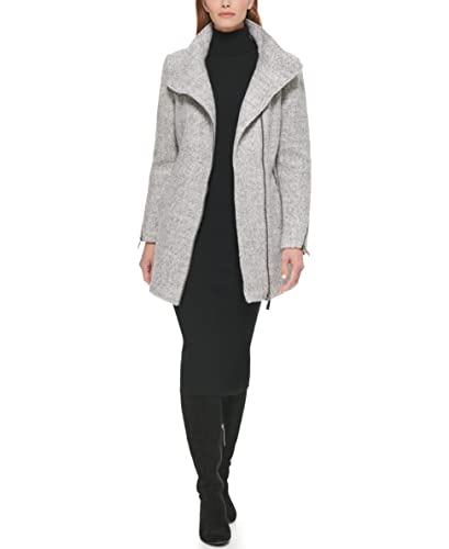 Calvin Klein Women's Asymmetrical Wool Jacket, Light Grey, X-Small