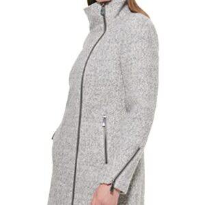 Calvin Klein Women's Asymmetrical Wool Jacket, Light Grey, X-Small