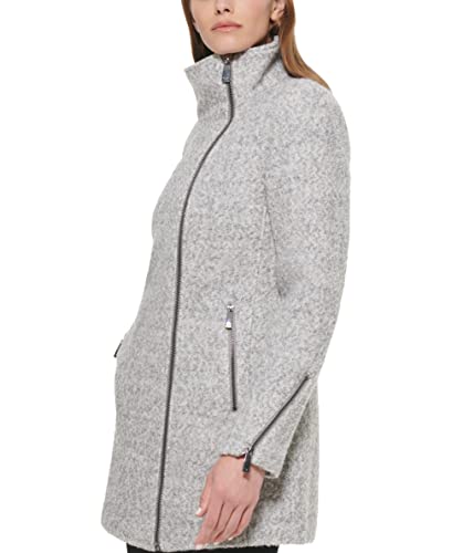 Calvin Klein Women's Asymmetrical Wool Jacket, Light Grey, X-Small