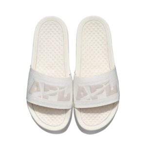 apl: athletic propulsion labs women's big logo techloom slide, ivory/beach, 6