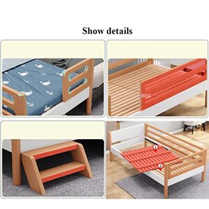 Wooden Bed Frame, Solid Wood Bedroom Furniture with Guardrail Boy Individual Widen Beech Baby Stitching Side Bed for Adults Teenagers Easy Assemble (Size : 150x80x40cm)