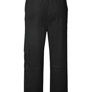 WDIRARA Men's Drawstring Waist Streetwear Long Cargo Pants with Pockets Black M