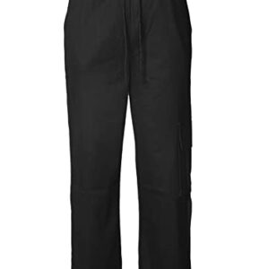 WDIRARA Men's Drawstring Waist Streetwear Long Cargo Pants with Pockets Black M