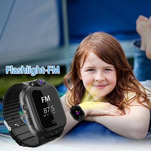 Engpure Kids Smart Watch Girls Touchscreen - 90°Rotatable Camera Bluetooth Radio, Boysl Birthday Gifts for 3-10 Year Old Kids Watch Music Flashlight Pedometer Games Alarm Clock with 32GB Memory Card