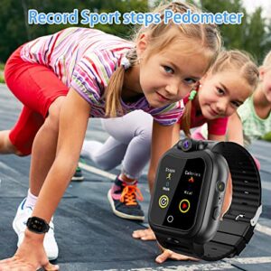 Engpure Kids Smart Watch Girls Touchscreen - 90°Rotatable Camera Bluetooth Radio, Boysl Birthday Gifts for 3-10 Year Old Kids Watch Music Flashlight Pedometer Games Alarm Clock with 32GB Memory Card