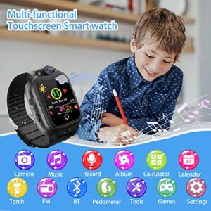 Engpure Kids Smart Watch Girls Touchscreen - 90°Rotatable Camera Bluetooth Radio, Boysl Birthday Gifts for 3-10 Year Old Kids Watch Music Flashlight Pedometer Games Alarm Clock with 32GB Memory Card