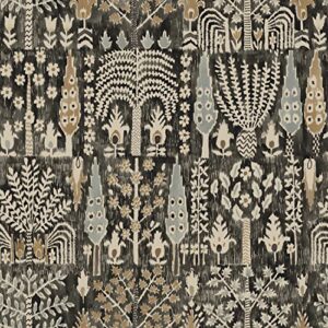 RoomMates RMK12371PL Persian Ikat Peel and Stick Wallpaper, Black, Taupe