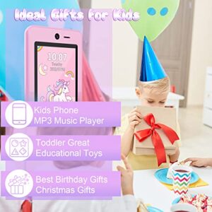 Kids Phone for Girls, Touch Screen Kids Cell Phone with 2 Camera Games Alarm Clock MP3 Music Player, Phones for Kids Christmas Birthday Gifts Toddler Learning Toys for Children Ages 3 4 5 6 7 8