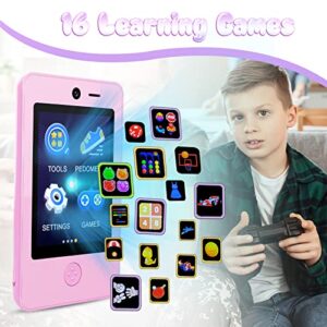 Kids Phone for Girls, Touch Screen Kids Cell Phone with 2 Camera Games Alarm Clock MP3 Music Player, Phones for Kids Christmas Birthday Gifts Toddler Learning Toys for Children Ages 3 4 5 6 7 8