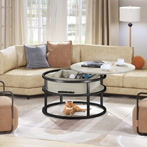 YITAHOME Lift top Coffee Table, White Oak and Black