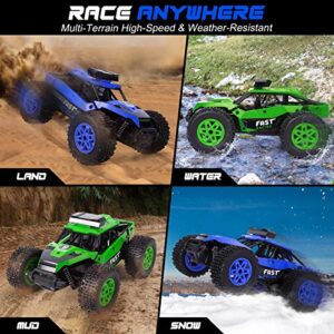 2pcs RC Cars,1:20 Scale Remote Control Toy Car, 4WD High Speed 11.2MPH All Terrains Electric Toy 4×4 Off Road RC Car,with LED Headlight and Two Rechargeable Battery for Boys Kids and Adults Gift