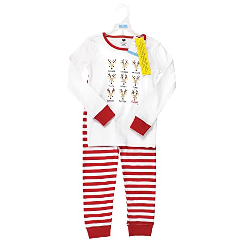 Hudson Baby Baby Cotton Pajama Set, Santas Reindeer, 8 Years