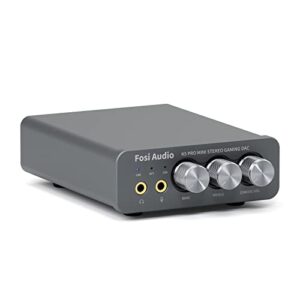 fosi audio k5 pro gaming dac headphone amplifier mini hi-fi stereo digital-to-analog audio converter usb type c/optical/coaxial to rca/3.5mm aux for ps5/pc/mac/computer