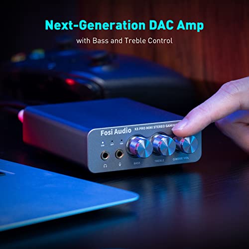 Fosi Audio K5 Pro Gaming DAC Headphone Amplifier Mini Hi-Fi Stereo Digital-to-Analog Audio Converter USB Type C/Optical/Coaxial to RCA/3.5MM AUX for PS5/PC/MAC/Computer