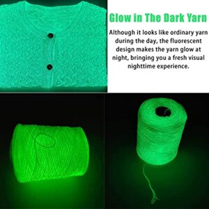 5Pcs Glow in The Dark Yarn Upgrade Yarn DIY Arts Crafts Sewing Supplies,Polyester Threads for Beginners Party Music Festivals Supplies-2023 New(Sky Blue)