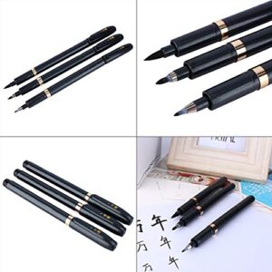 Yosoo Health Gear 3Pcs Calligraphy Soft Tip Pens, Soft Calligraphy Pens, Chinese Japanese Calligraphy Shodo Brush Ink Pen Writing Drawing Craft SG