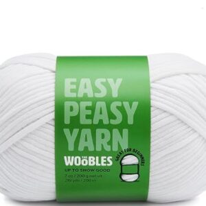 The Woobles Easy Peasy Yarn, Crochet & Knitting Yarn for Beginners with Easy-to-See Stitches - Yarn for Crocheting - Worsted Medium #4 Yarn - Cotton-Nylon Blend