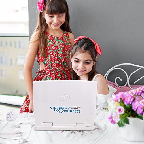 LESHITIAN Kids Bilingual Laptop Spanish/English, 130 Learning Modes, Laptop for Kids Ages 3+