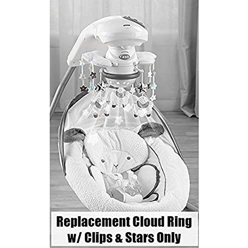 Replacement Parts for Fisher-Price My Little Lamb Platinum II Cradle 'n Swing - BGB34 ~ Replacement 1 Pair of Cloud Wings with Stars