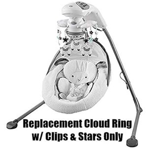 Replacement Parts for Fisher-Price My Little Lamb Platinum II Cradle 'n Swing - BGB34 ~ Replacement 1 Pair of Cloud Wings with Stars