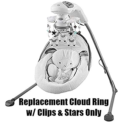 Replacement Parts for Fisher-Price My Little Lamb Platinum II Cradle 'n Swing - BGB34 ~ Replacement 1 Pair of Cloud Wings with Stars