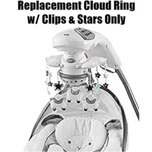 Replacement Parts for Fisher-Price My Little Lamb Platinum II Cradle 'n Swing - BGB34 ~ Replacement 1 Pair of Cloud Wings with Stars