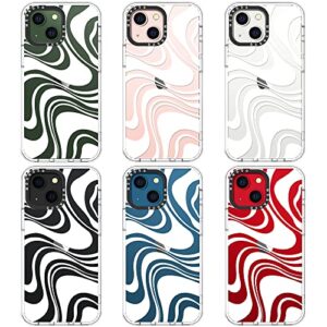 MOSNOVO Compatible with iPhone 13 Case, White Swirl [ Buffertech Impact ] Shockproof Protective Transparent TPU Bumper Clear Phone Case Cover Designed for iPhone 13 6.1"