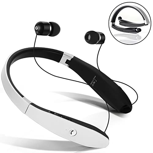 Wireless Earbud Bluetooth-compatible5.0 Neckband Sports Music Earphone Intelligent Noise Reduction Mega Bass SX-991 Fashionable Universal White