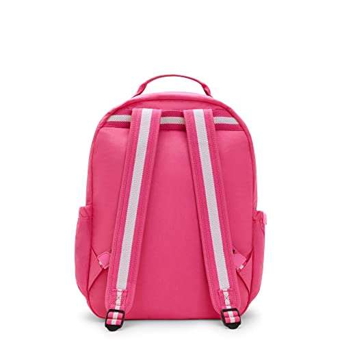 Kipling Women's Seoul 15" Laptop Backpack, Durable, Roomy with Padded Shoulder Straps, Fresh Pink C, One Size