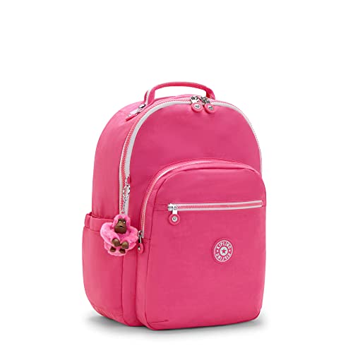 Kipling Women's Seoul 15" Laptop Backpack, Durable, Roomy with Padded Shoulder Straps, Fresh Pink C, One Size