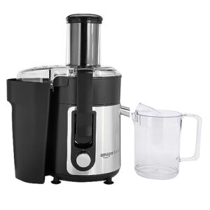 amazon basics wide-mouth, 2 speed centrifugal juicer, black, 33.8 ounce / 1000 ml