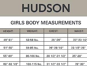 HUDSON Girls' Hooded Winter Puffer Jacket, Heavy Weight Coat with Full Length Zipper, Magenta/Long Length, 8-10