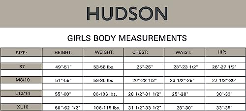 HUDSON Girls' Hooded Winter Puffer Jacket, Heavy Weight Coat with Full Length Zipper, Magenta/Long Length, 8-10