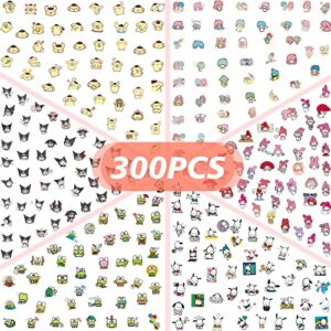 Kawaii Cartoon Stickers 300PCS, Waterproof Stickers Laptop Water Bottles Phone Luggage Stickers for Kids Teens Girls Adults