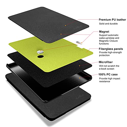 CoBak Case for All New Kindle 11th Generation 2022 Release Only - Ultra Slim PU Leather Smart Cover with Auto Sleep and Wake, Premium Protective Case for Kindle 2022, Black