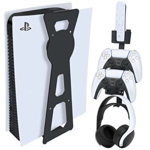 ps5 holder wall mount stand - playstation 5 game controller holder wall shelf play station 5 console digital and disc edition - ps5 wall mount kit including 2 accessory holders for remote controller&headphone set