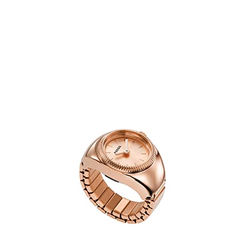 Fossil Women's Quartz Stainless Steel Two-Hand Watch Ring, Color: Rose Gold (Model: ES5247)