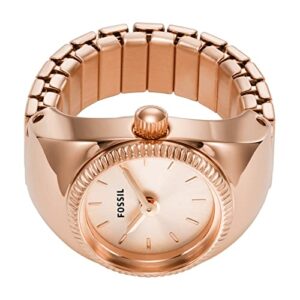 Fossil Women's Quartz Stainless Steel Two-Hand Watch Ring, Color: Rose Gold (Model: ES5247)