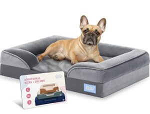 orthopedic sofa dog bed - ultra comfortable dog beds for medium dogs - breathable & waterproof pet bed- egg foam sofa bed with extra head and neck support - removable washable cover & nonslip bottom