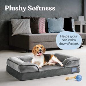 Orthopedic Sofa Dog Bed - Ultra Comfortable Dog Beds for Medium Dogs - Breathable & Waterproof Pet Bed- Egg Foam Sofa Bed with Extra Head and Neck Support - Removable Washable Cover & Nonslip Bottom