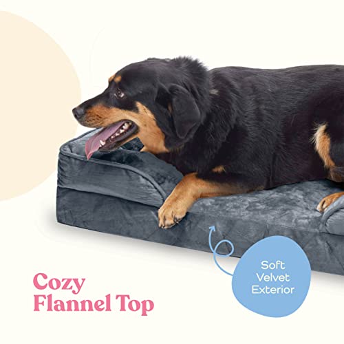 Orthopedic Sofa Dog Bed - Ultra Comfortable Dog Beds for Medium Dogs - Breathable & Waterproof Pet Bed- Egg Foam Sofa Bed with Extra Head and Neck Support - Removable Washable Cover & Nonslip Bottom