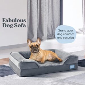 Orthopedic Sofa Dog Bed - Ultra Comfortable Dog Beds for Medium Dogs - Breathable & Waterproof Pet Bed- Egg Foam Sofa Bed with Extra Head and Neck Support - Removable Washable Cover & Nonslip Bottom