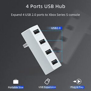 Mcbazel 4 Ports USB Hub 2.0 for Xbox Series S, Portable High Speed USB Hub Splitter Expansion Adapter Accessories Compatible with Xbox Series S Console Only - White