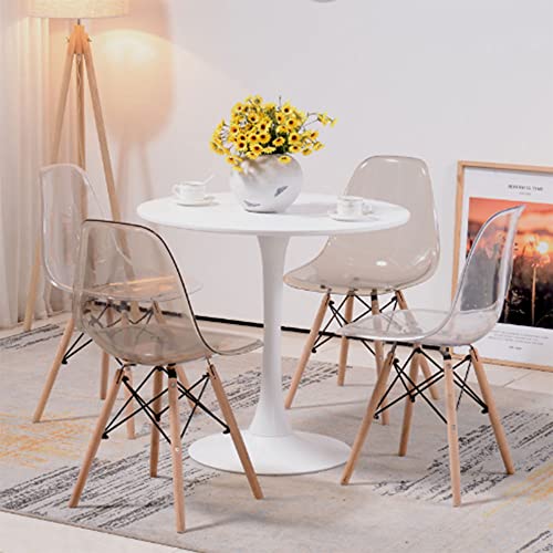 Modern Round Dining Table White 31.5 Inch Sturdy décor Table with Pedestal Base in Tulip Design Mid Century Round Dining Room Table(with A Free Table Cloth)